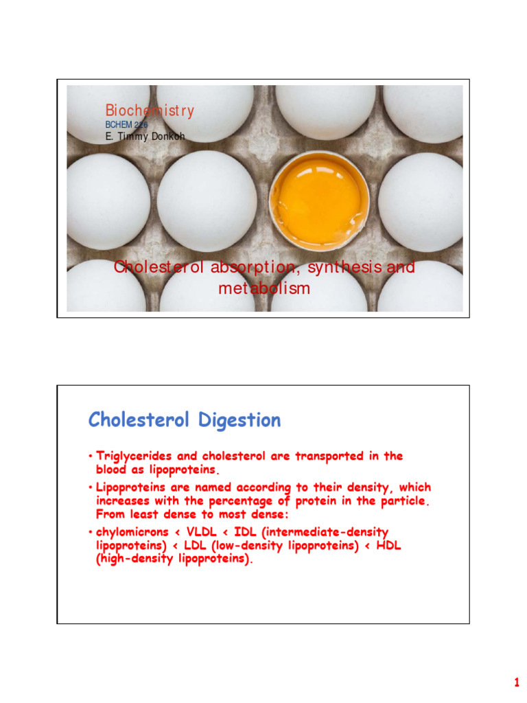 Cholesterol Biochemistry | PDF | Lipoprotein | Cholesterol
