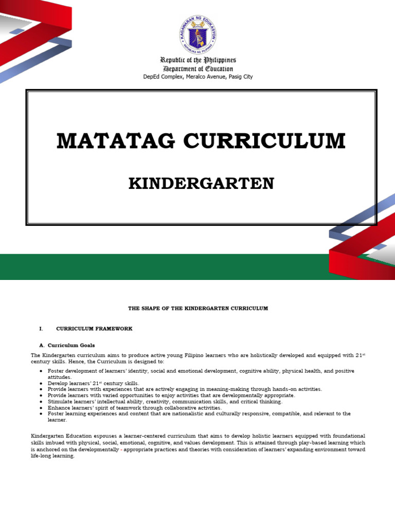 Kindergarten CG 2023 | PDF | Learning | Curriculum