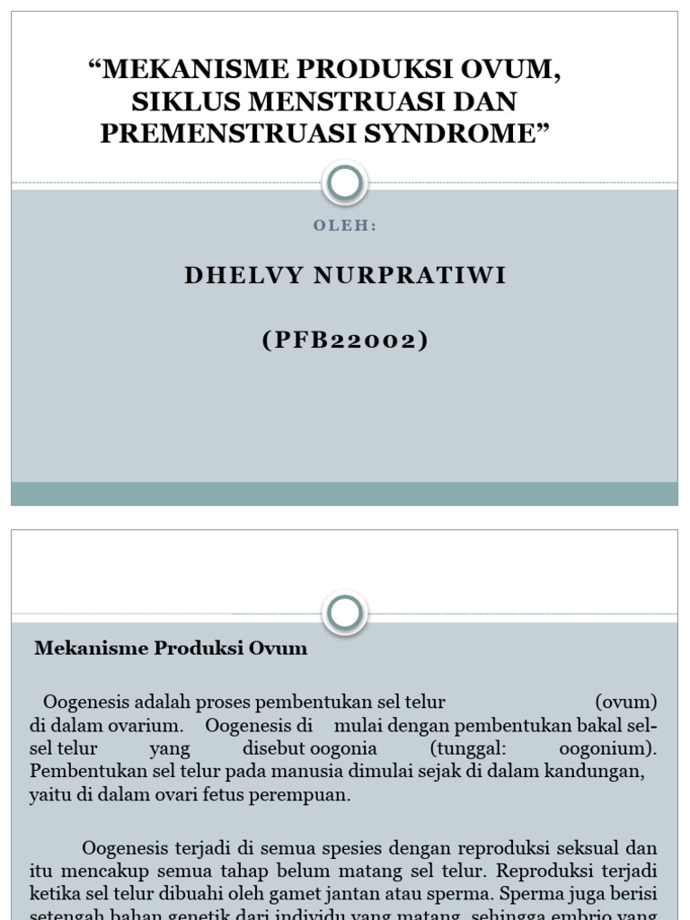 Mekanisme Oogenesis dan Siklus Menstruasi | PDF