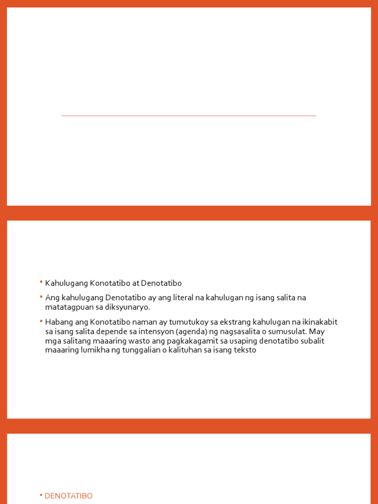 Konotatibo at Denotatibo | PDF