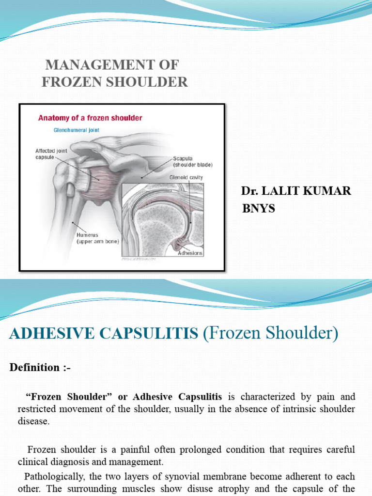 Adhesive Capsulitis (Frozen Shoulder) | PDF | Shoulder ...