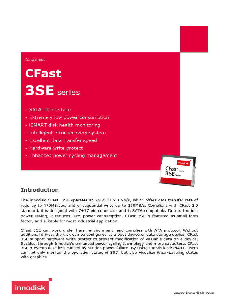 CFast 3SE Series Datasheet | PDF | Computer Hardware | Computer Science