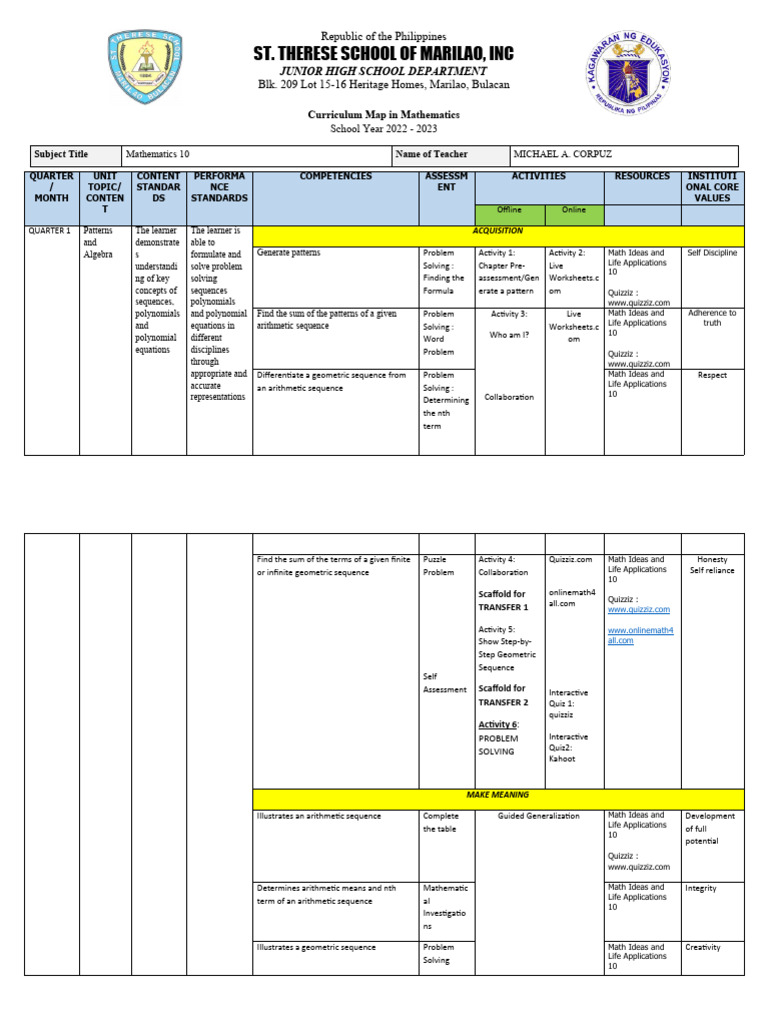 Cmap Math 10 | PDF | Mathematics | Equations