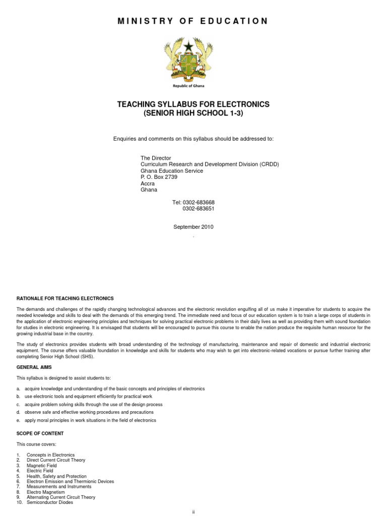Electronics Syllabus | PDF | Resistor | Vacuum Tube