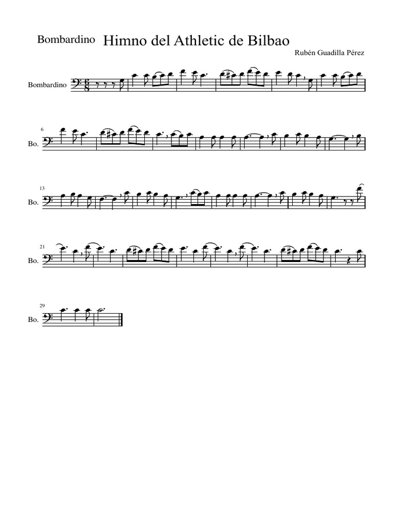 Himno Del Athletic de Bilbao-Bombardino | PDF