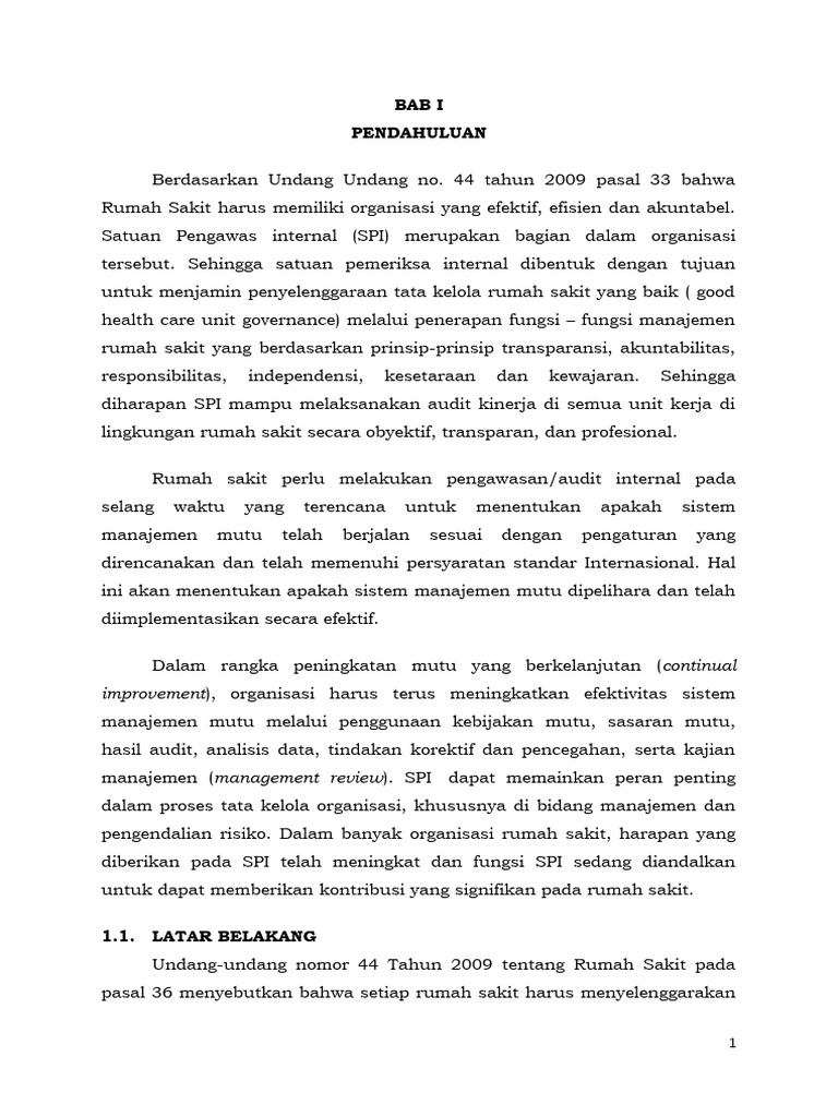 PROGRAM KERJA SPI RS Punten | PDF