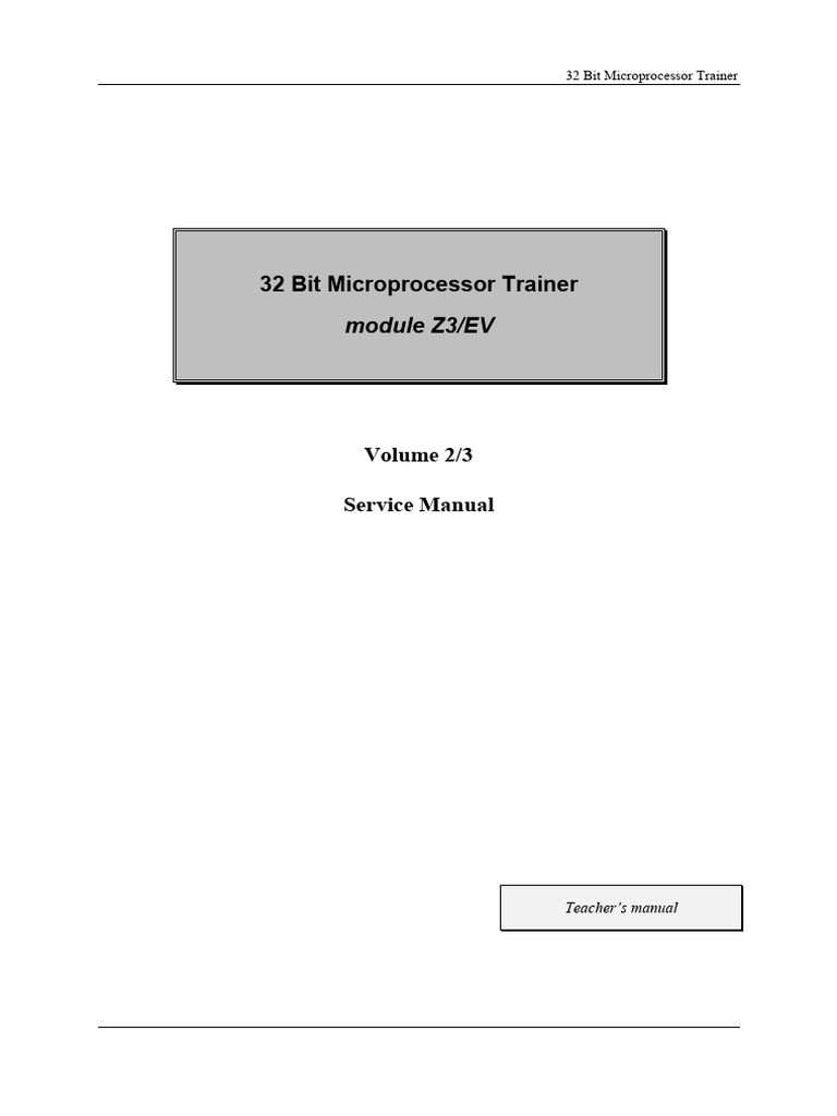 32 BIT MICROPROCESSOR TRAINER MODULE Z3-EV VoL.2-3 | PDF | Manufactured Goods | Electrical ...