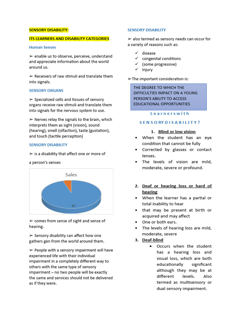 Sensory Disability | PDF | Senses | Hearing Loss