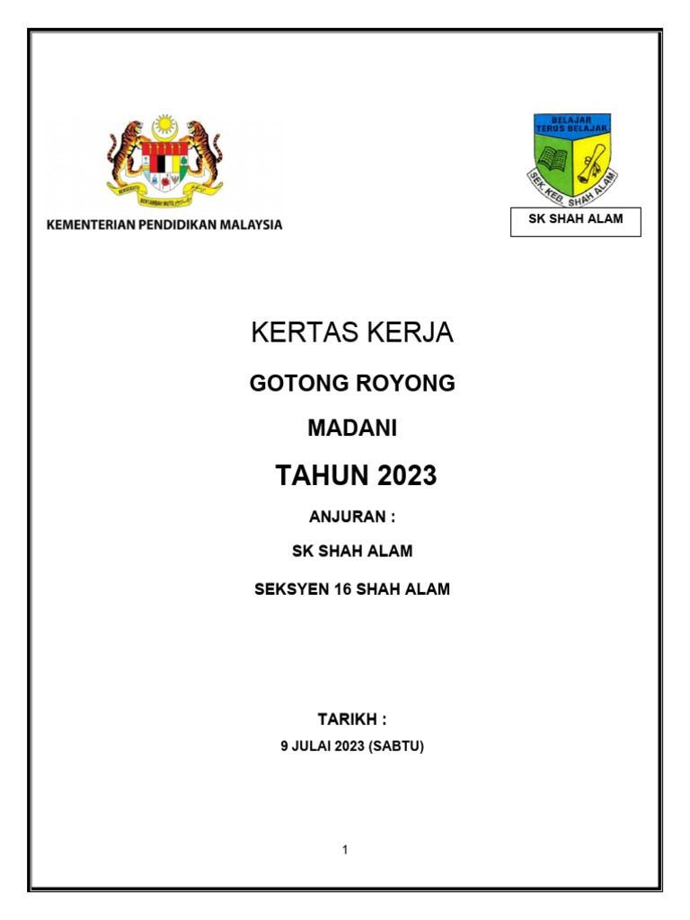 Kertas Kerja Gotong Royong Madani Sksa | PDF
