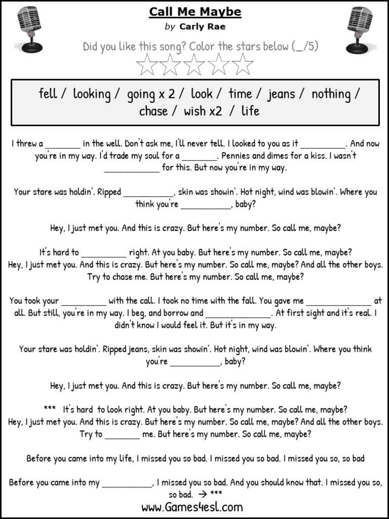 Call Me Maybe Song | PDF