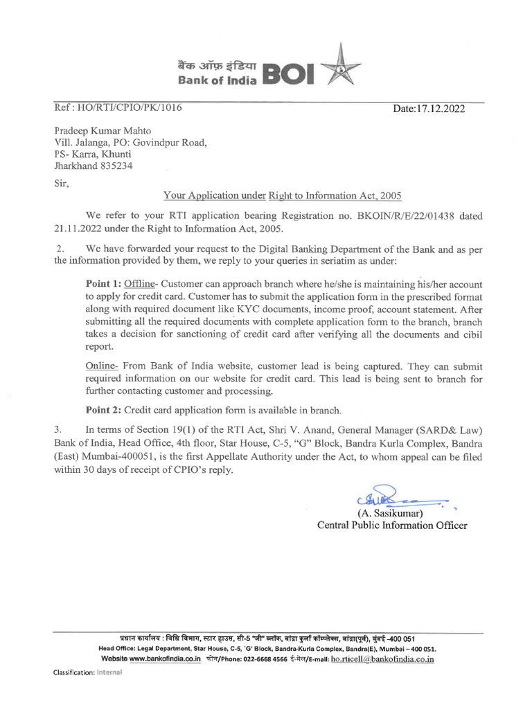 BOI Credit Card | PDF