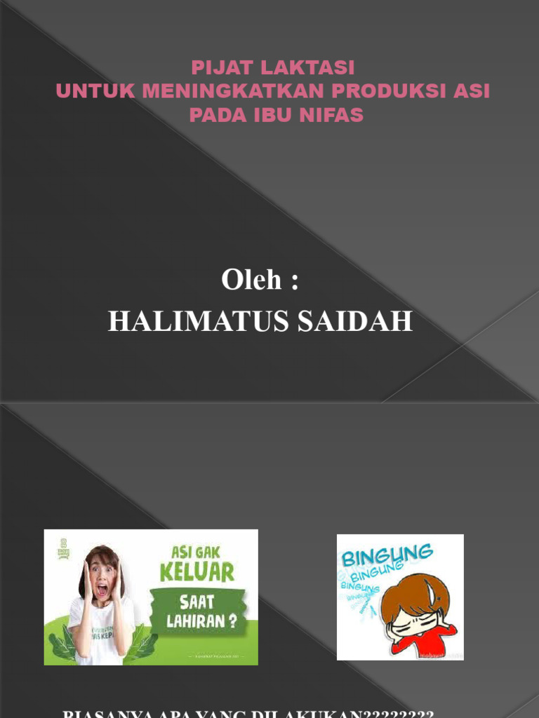 Pijat Laktasi - Halimatus Saidah, SST., BD., M.h.kes | PDF