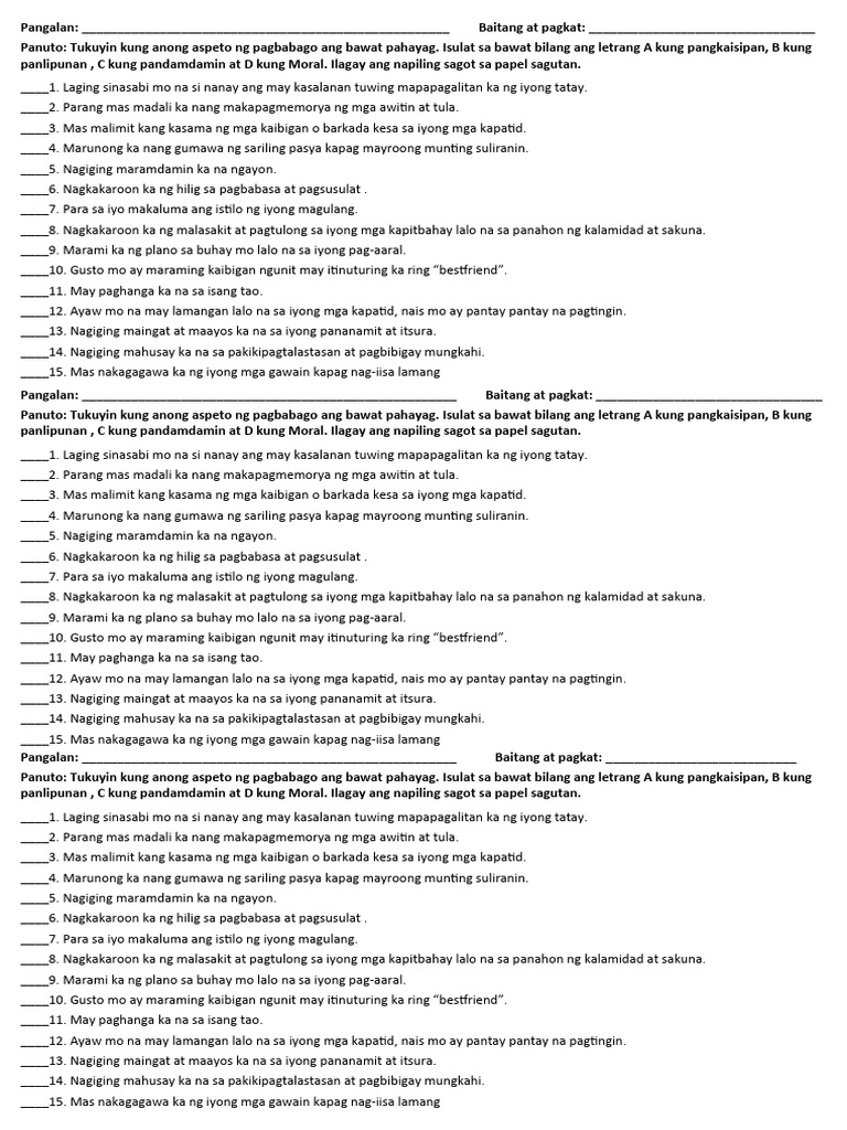 Grade 7 Activity | PDF