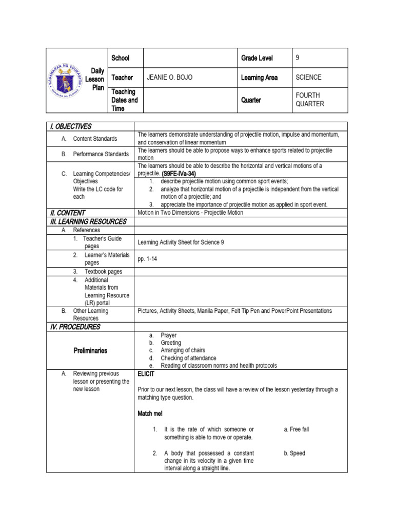 Projectile LPPPP | PDF | Learning | Acceleration