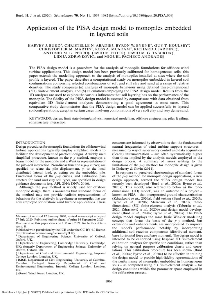 PISA Paper Geotechnique 2020 Part 1 | PDF | Deep Foundation | Stress ...