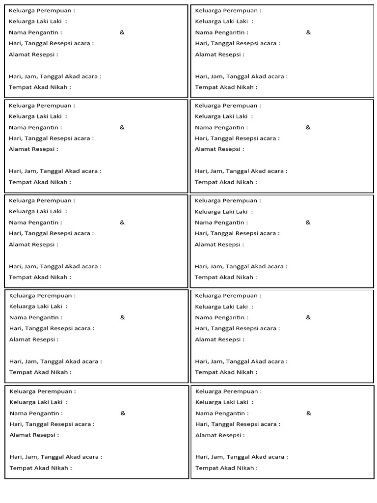 Form Absen Walimatul ARS | PDF