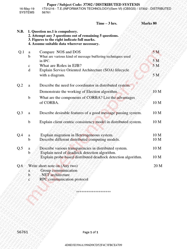 Te It Sem6 Ds May19 Pdf Distributed Computing Concurrency Computer Science