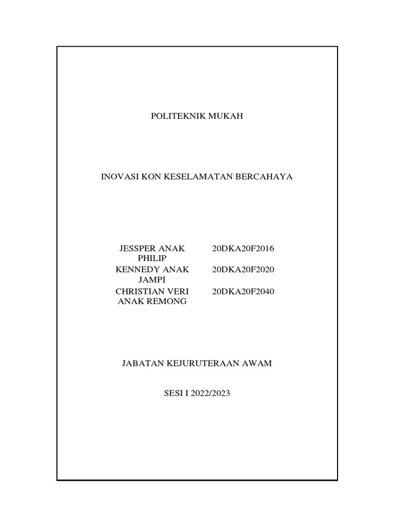 Proposal Fyp 1 (Inovasi Kon) | PDF