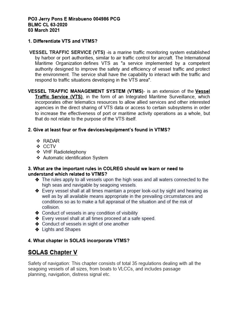 VTS vs. VTMS: Key Differences & Functions | PDF | Traffic | Safety