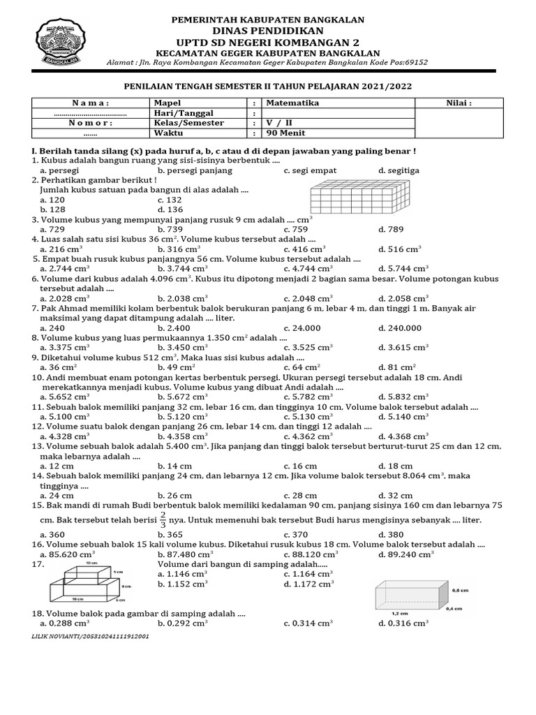 PTS 2 MTK Revisi | PDF
