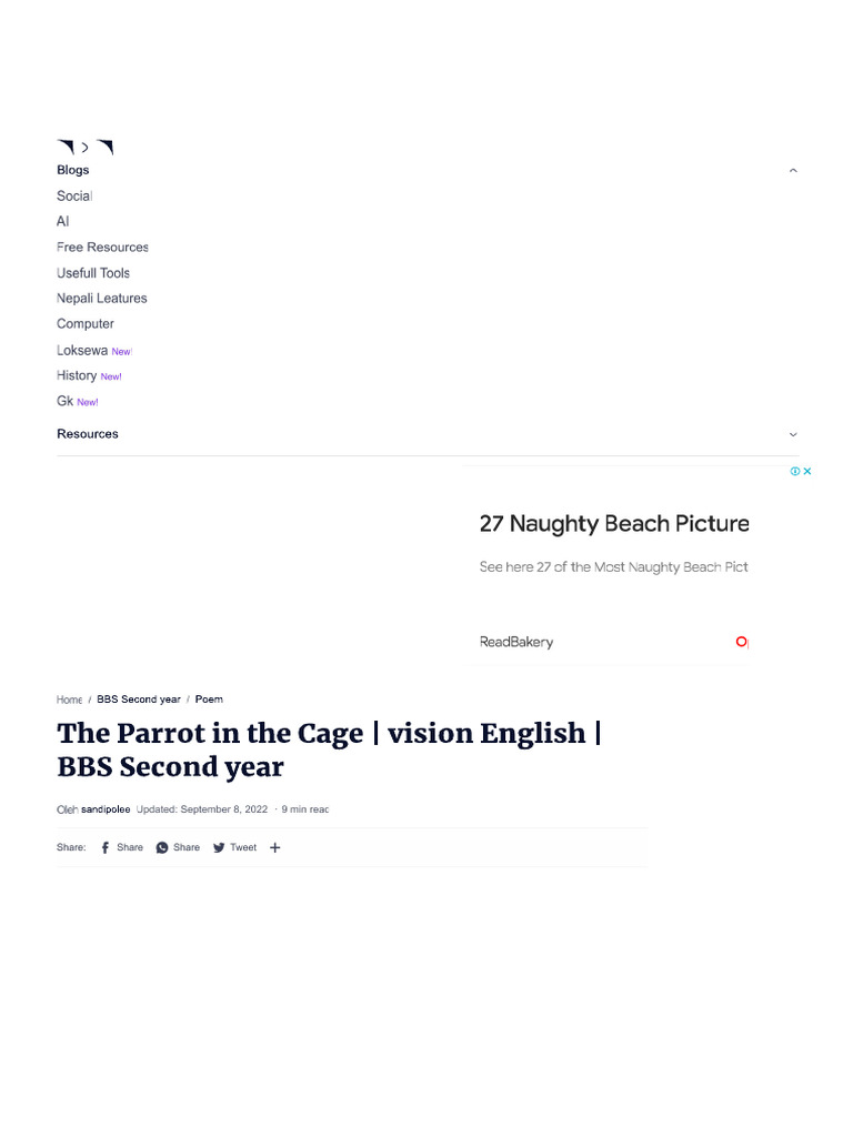 The Parrot in The Cage | PDF