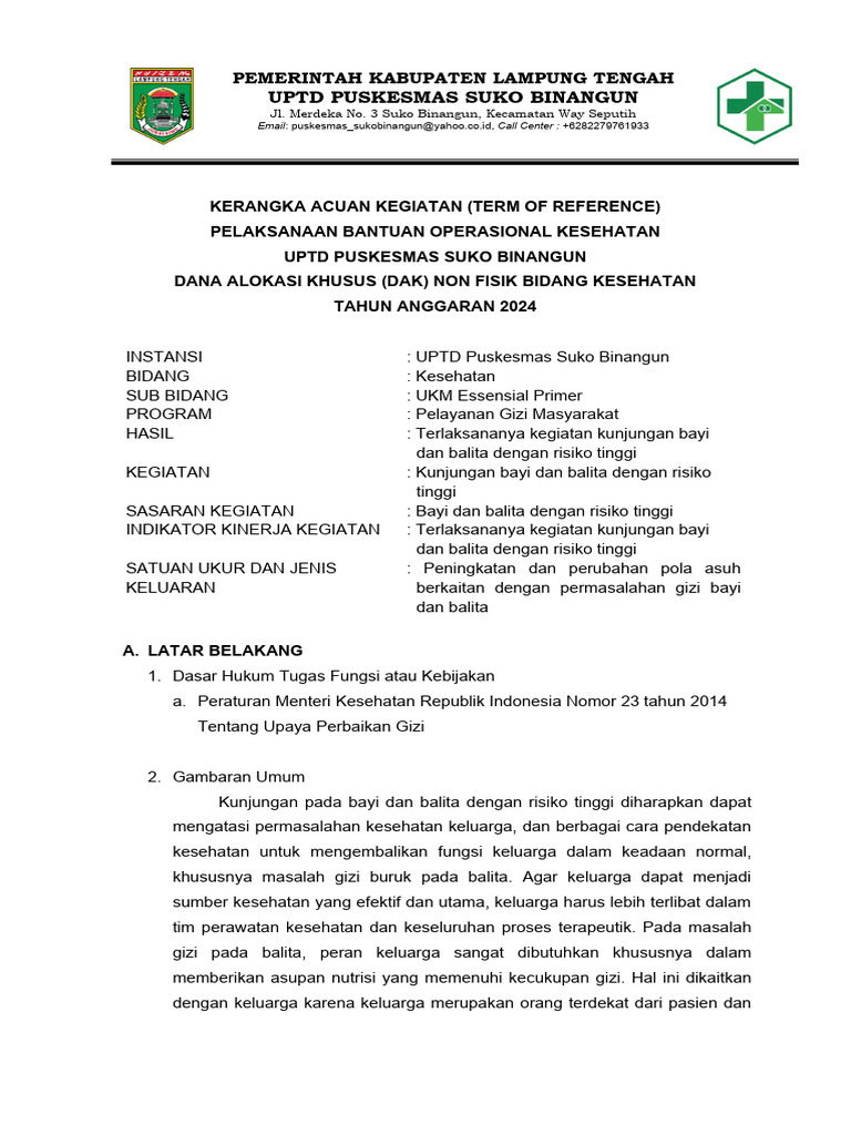 Kunjungan Gizi Bayi Risiko Tinggi 2024 | PDF | Pengembangan Diri ...