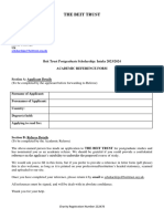 Postgraduate Reference Form 2025 2026 | PDF