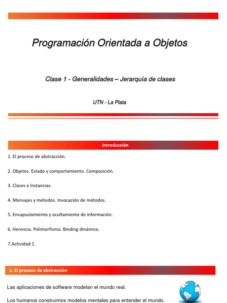 Clase1 POO Introduccion | PDF | Objeto (informática) | Herencia (Programación Orientada a Objetos)