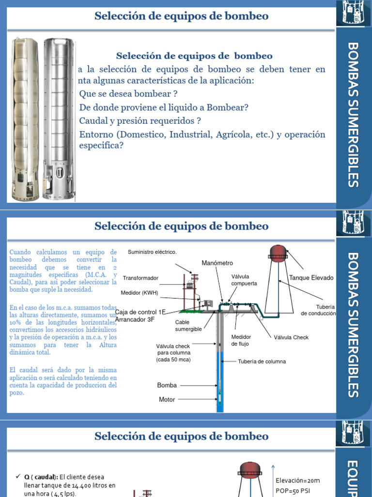 Seleccion Bomba Sumergible | PDF | Bomba | Ciencias fisicas