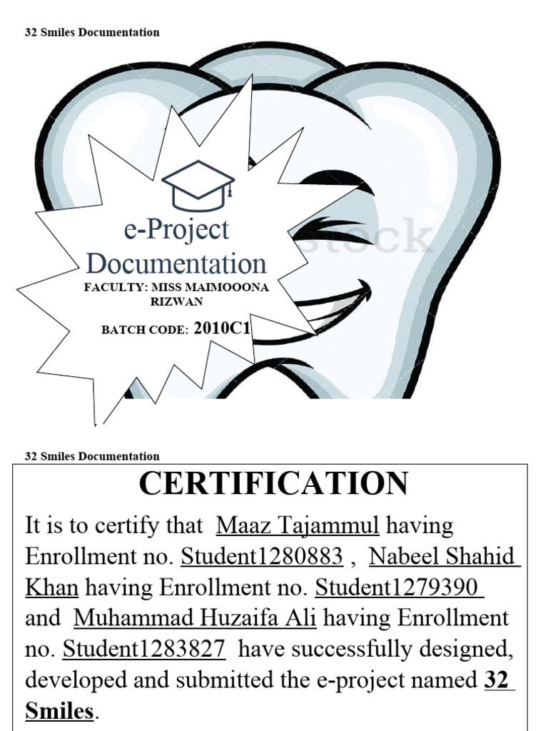 Eproject (32 Smiles) Documentation (Completed) | PDF | Oral Hygiene ...