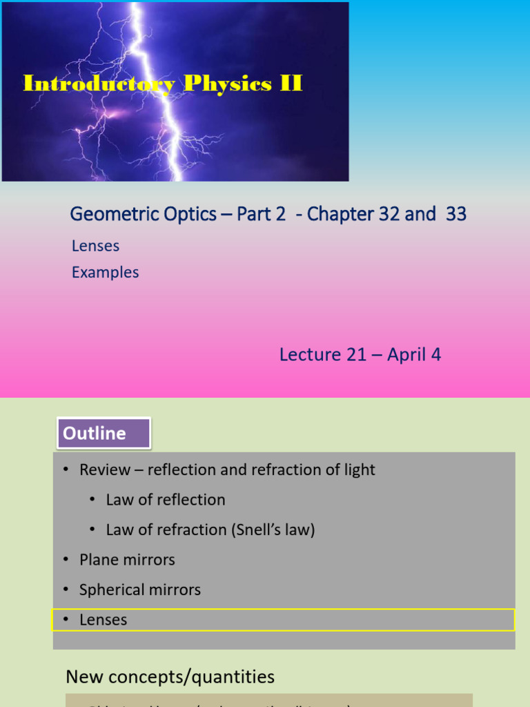 Lecture 21 - Optics Part 2 | PDF | Optics | Physical Sciences