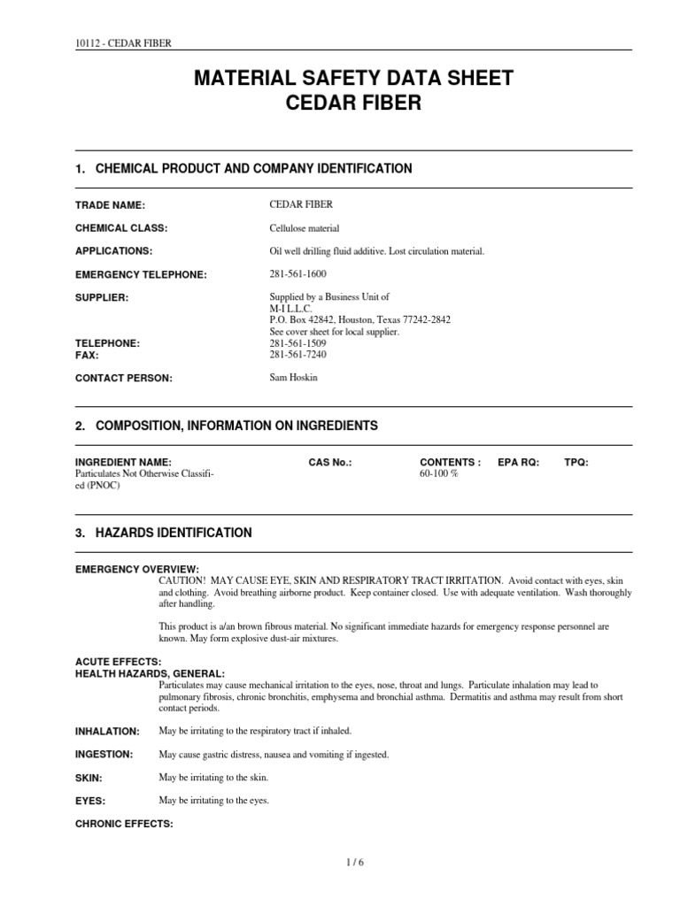 Cedar Fiber | PDF | Resource Conservation And Recovery Act | Waste