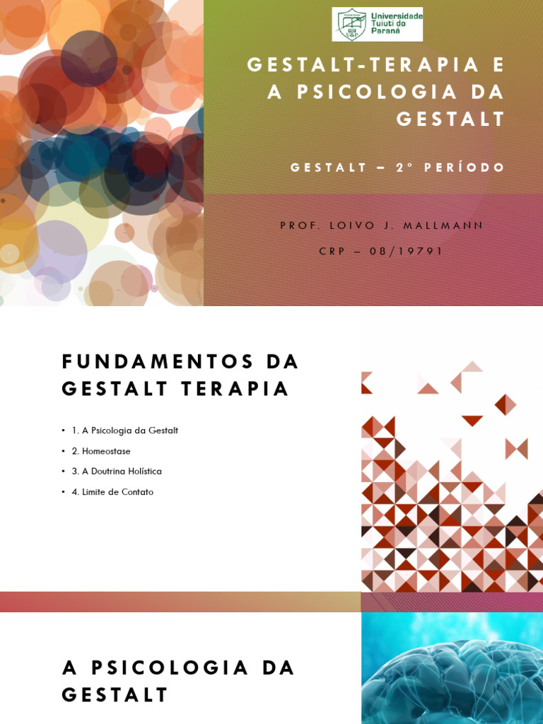 A Psicologia Da Gestalt e A Gestalt-Terapia | PDF | Terapia Gestalt | Psicologia