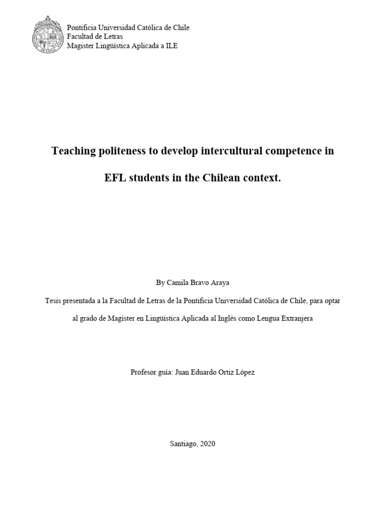 Teaching Politeness To Develop Intercultural Competence in | PDF ...