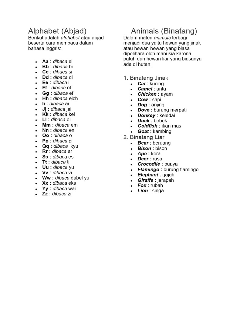 Hal Dasar Yang Harus Diketahui Dalam Belajar BHS - Inggris | PDF
