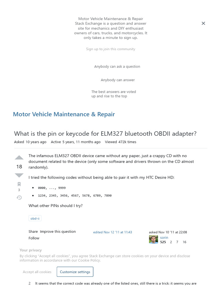 Keycode For ELM327 Bluetooth OBDII Adapter | PDF | Bluetooth | Computing