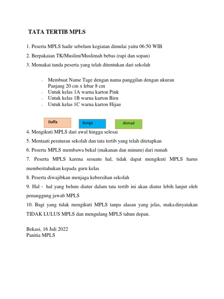 Tata Tertib Mpls | PDF | Karier & Perkembangan | Kesehatan Holistik