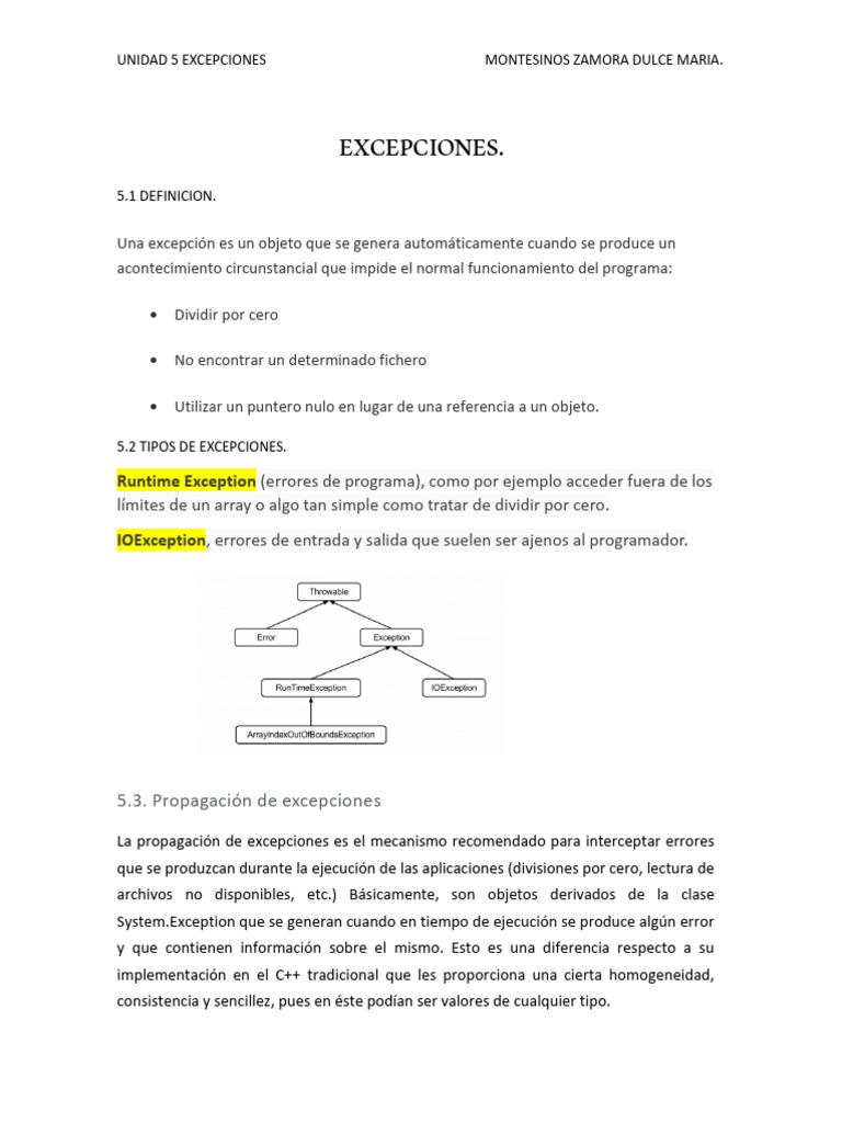 EXCEPCIONES | PDF | Constructor (Programación Orientada a Objetos ... EXCEPCIONES | PDF | Constructor (Programación Orientada a Objetos ...