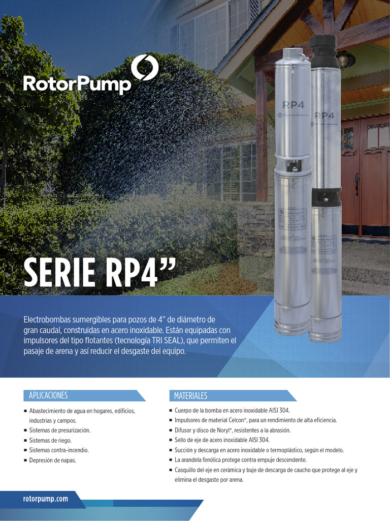 (4 PULGADAS) ARG - Brochure - Serie-RP4 - 2022.pdf - 68212 | PDF | Acero