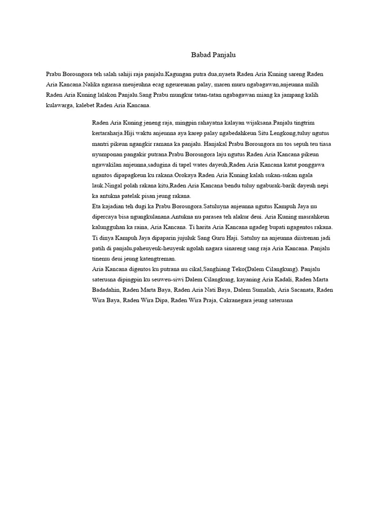 Babad Panjalu | PDF | Sejarah