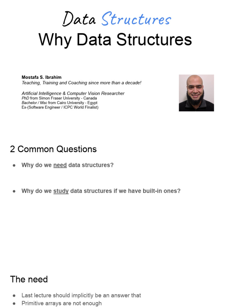 2.1 03 Why Data Structures - ! | PDF | Data | Data Structure