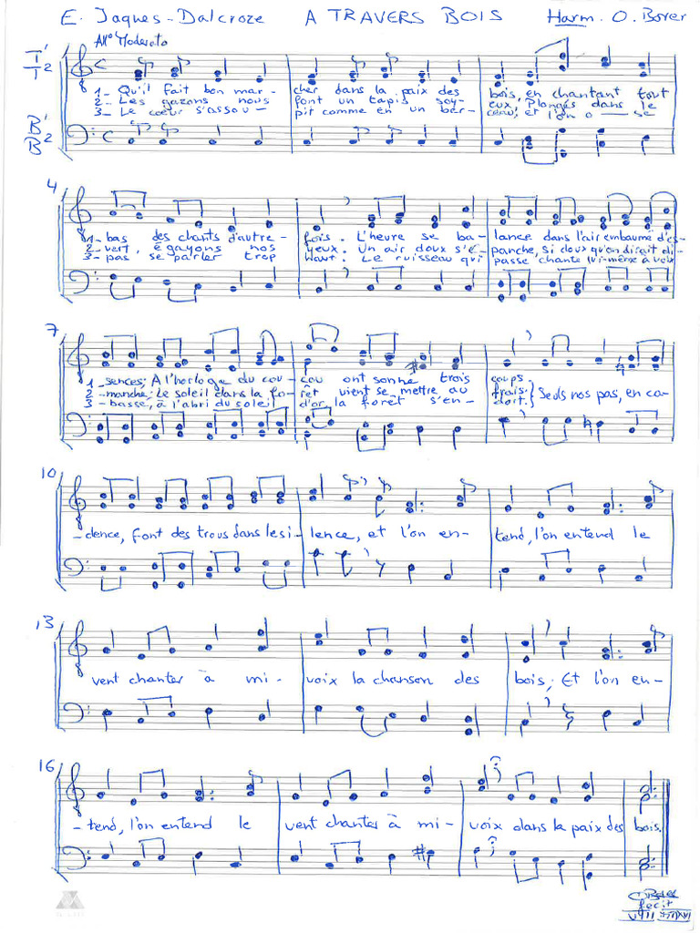 A Travers Bois Jaques-Dalcroze | PDF