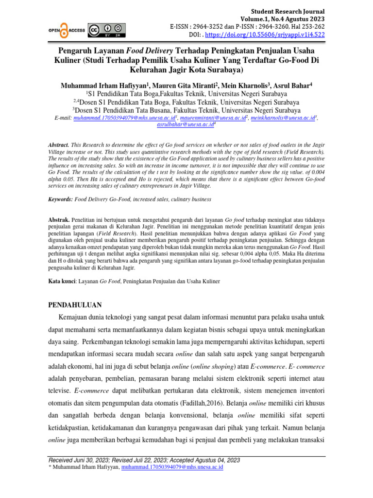 SRJ Vol 1 No 4 Agustus 2023 Hal 253-262 | PDF