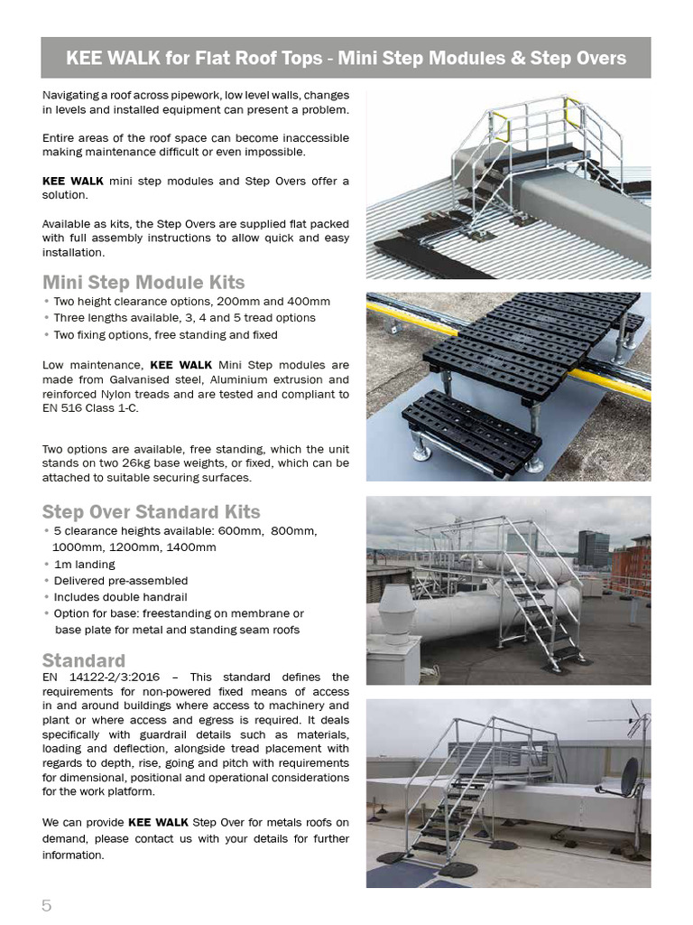 KEE WALK Mini Step Overs for Roof Access | PDF | Roof | Building ...