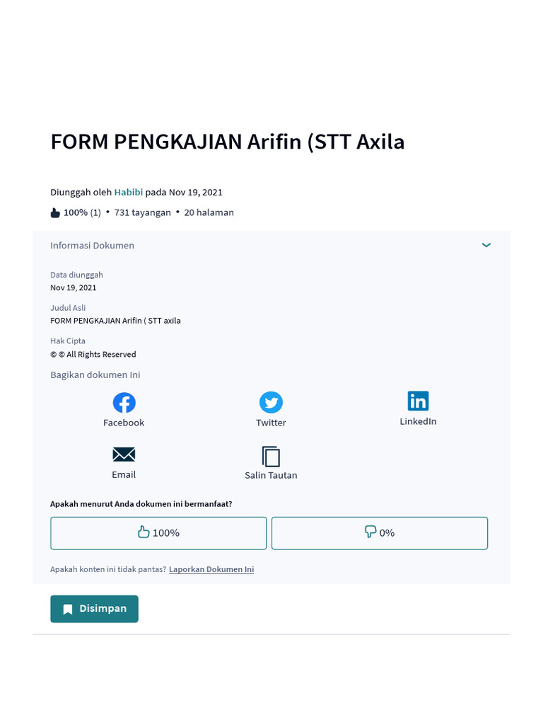 Form Pengkajian Arifin (STT Axila: Habibi | PDF