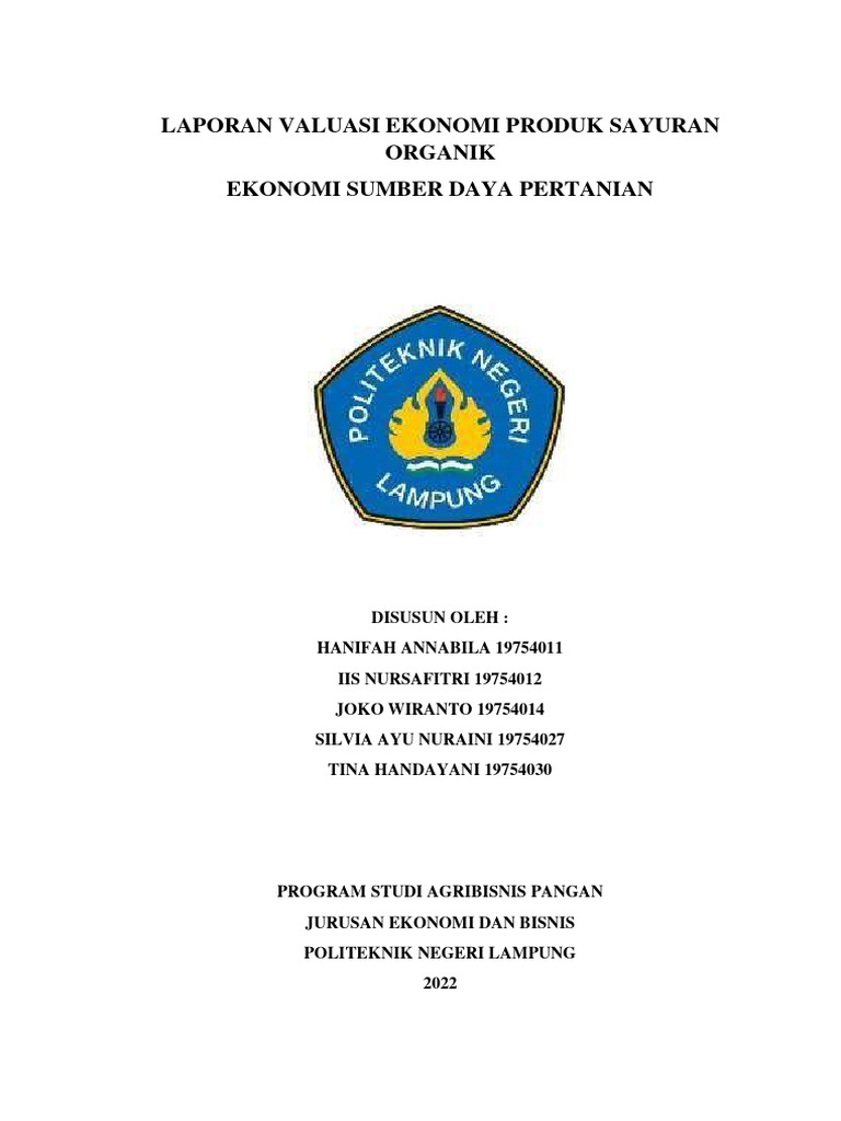 Valuasi Ekonomi Sayur Organik | PDF | Kesehatan Holistik | Teknologi & Rekayasa