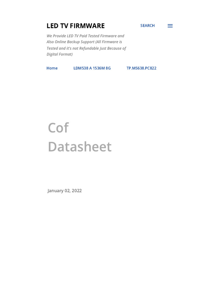 Cof Datasheet | PDF | Tablet Computer | Information Appliances