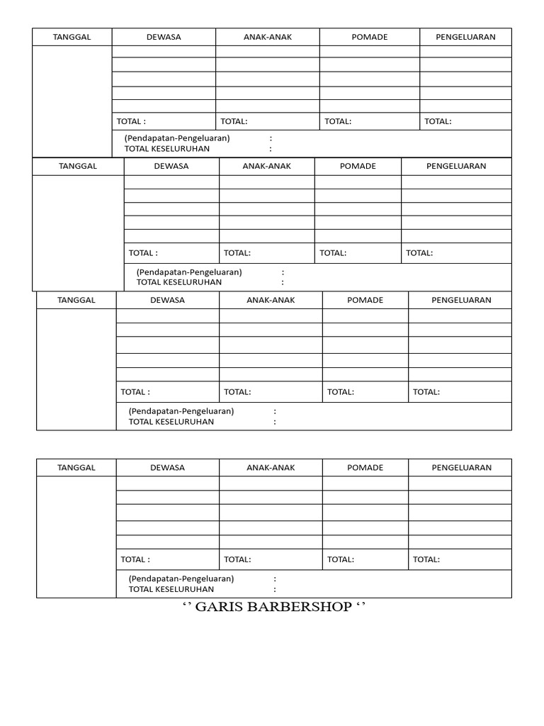 GARIS CATATAN BARBER | PDF