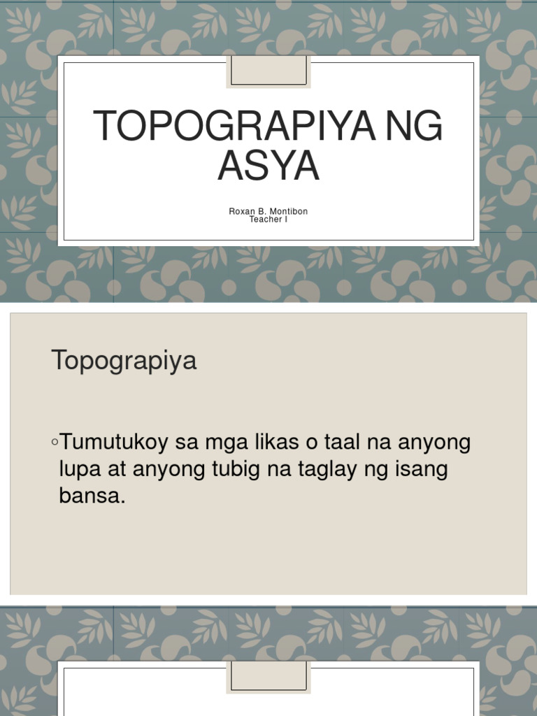 Topograpiya NG Asya | PDF