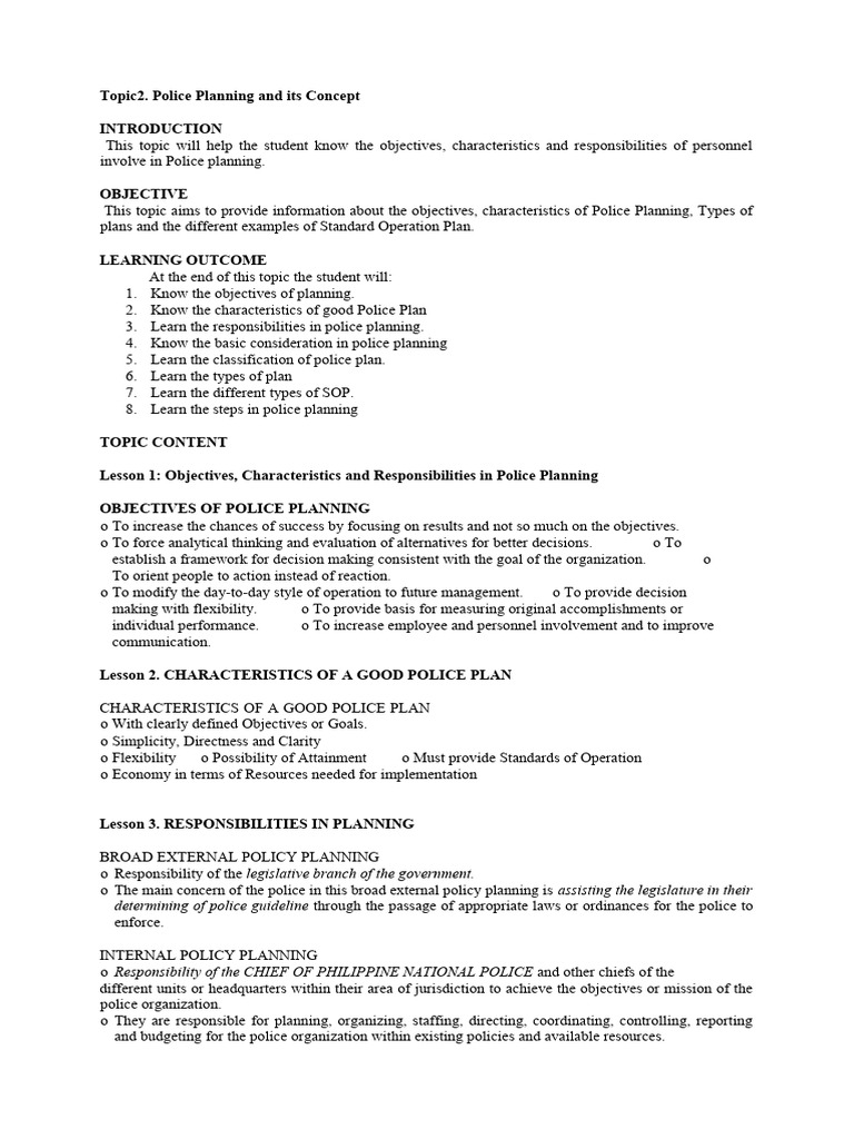 Topic 2 | PDF | Police | Policy